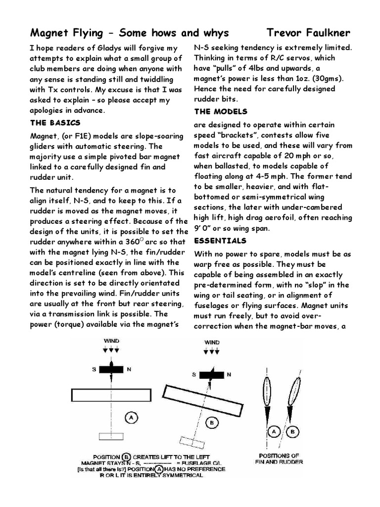 Magnet Flying: Basics and Competitions | PDF | Rudder | Manufactured Goods