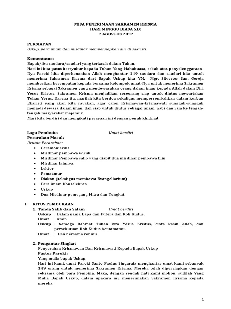 Teks Misa Krisma Ok | PDF