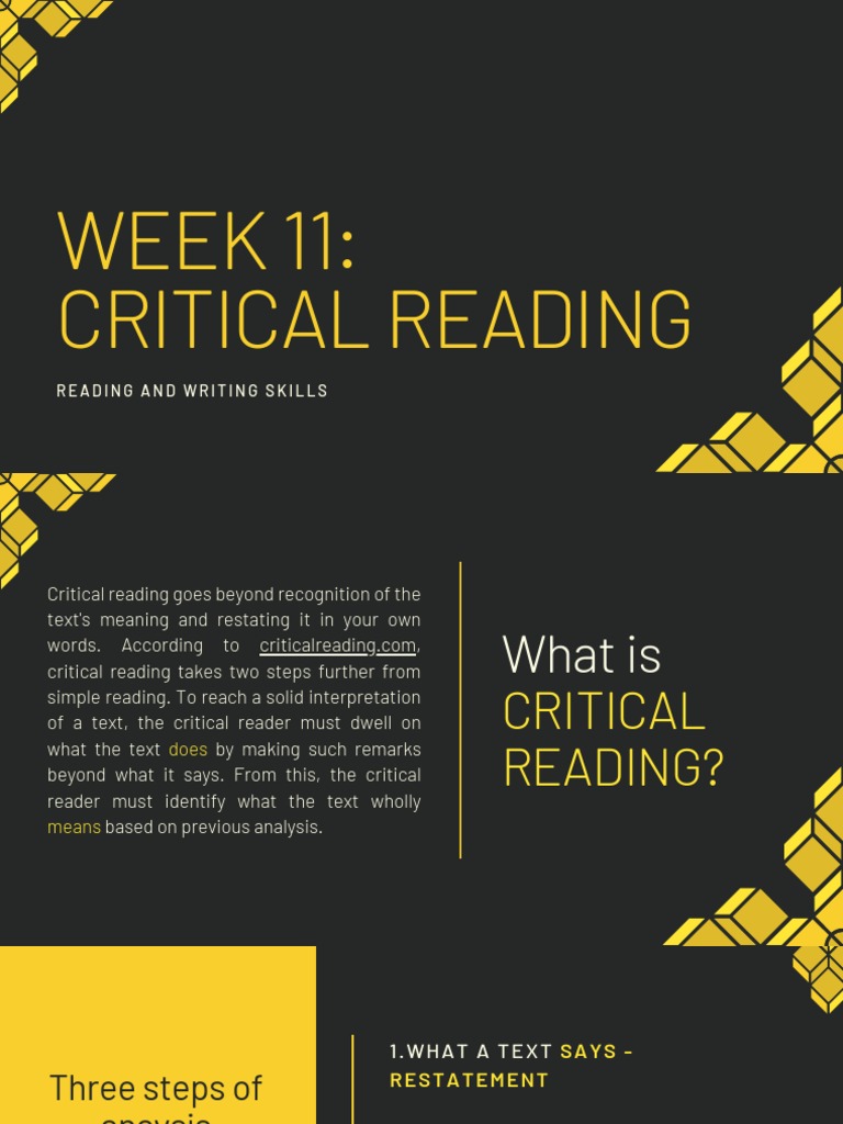 Understanding Critical Reading Skills | PDF | Argument | Evidence