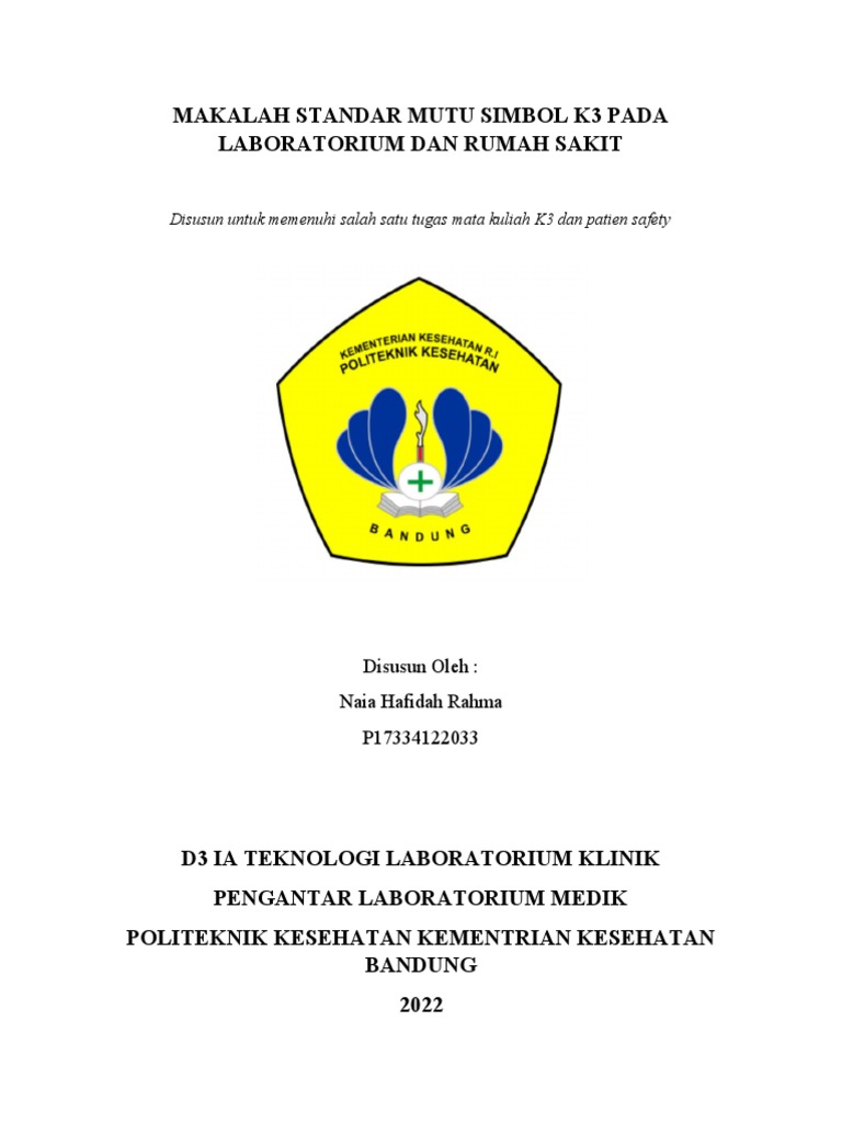 Makalah Standar Mutu Simbol K3 Pada Laboratorium Dan Rumah Sakit | PDF ...