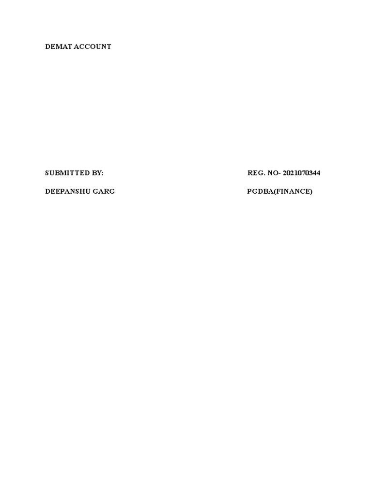 Deepanshu Report | PDF | Stocks | Stock Exchange