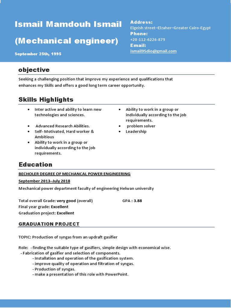 Eng. Ismail Mamdouh | PDF | Gasification | Mechanical Engineering