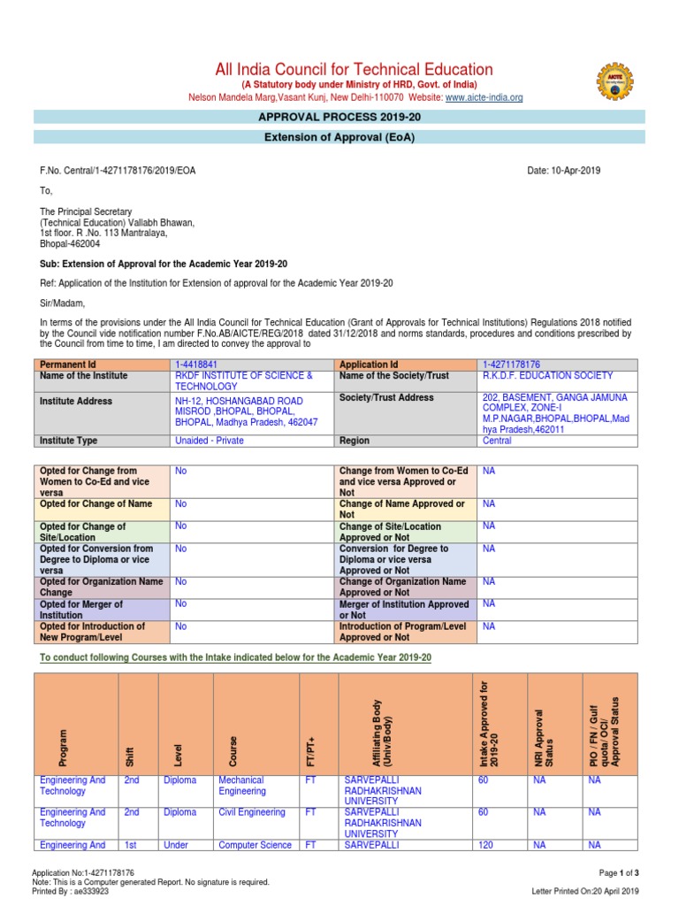 RKDF Ist 2019 20 | PDF | Engineering | Justice