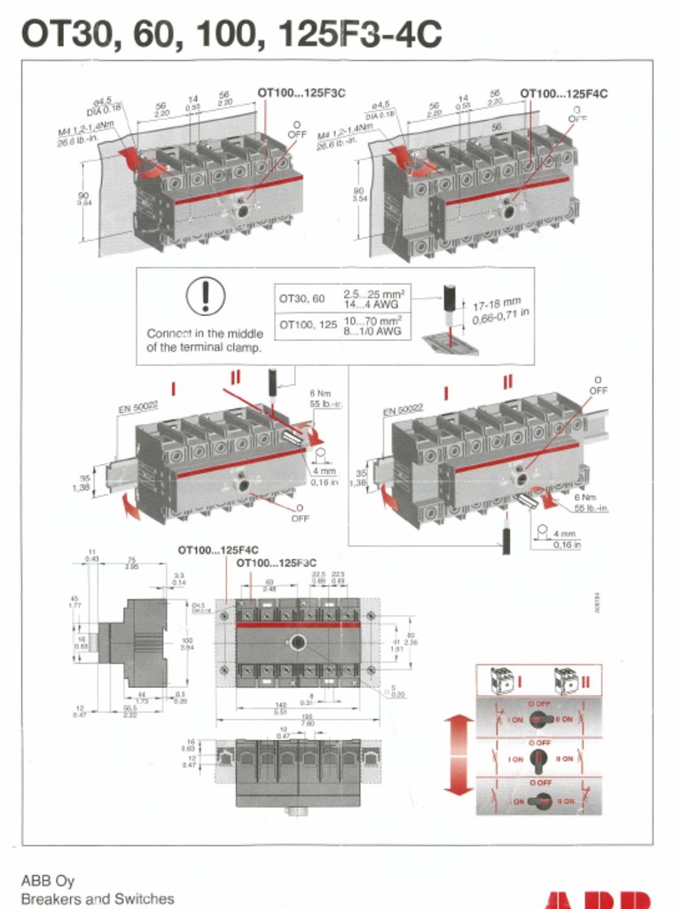 Abb Ot30 60 100 125F3-4C & Ot63-80f3-4c | PDF