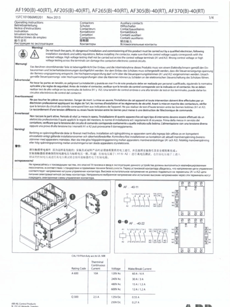 Abb Af Contactors | PDF