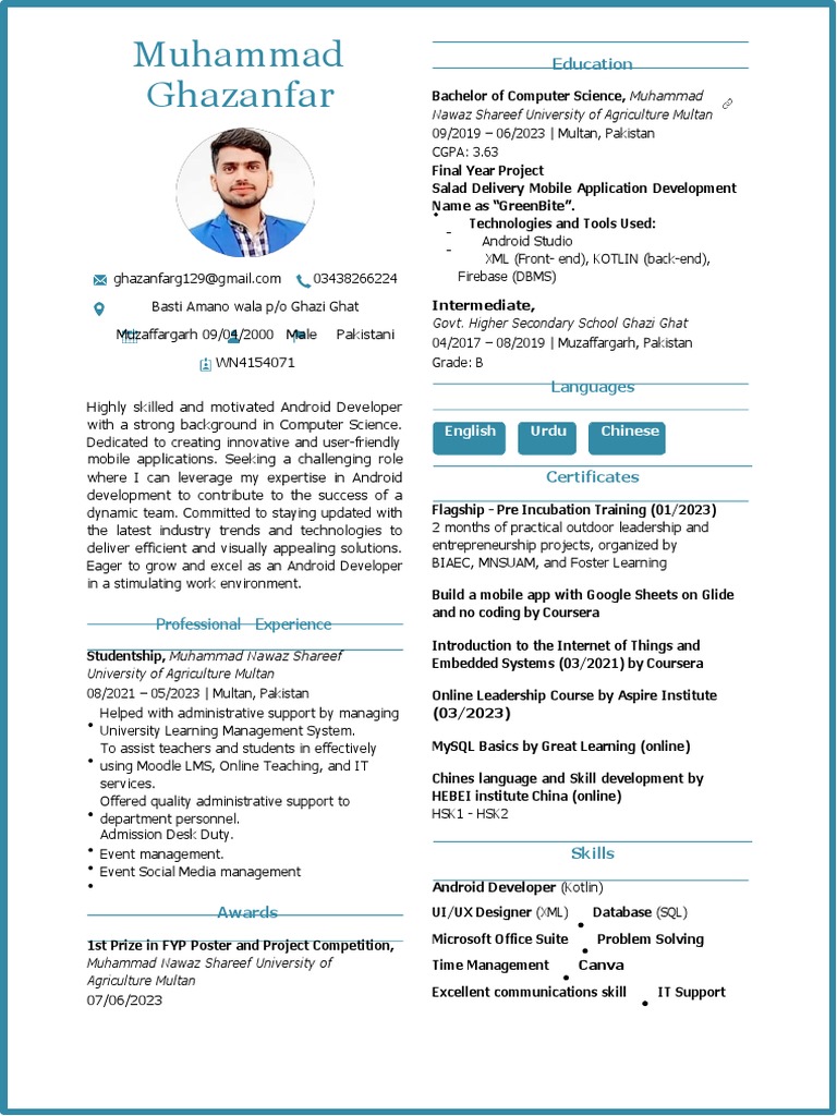Ghazanfar's Resume Android Developer | PDF | Android (Operating System ... Ghazanfar's Resume Android Developer | PDF | Android (Operating System ...