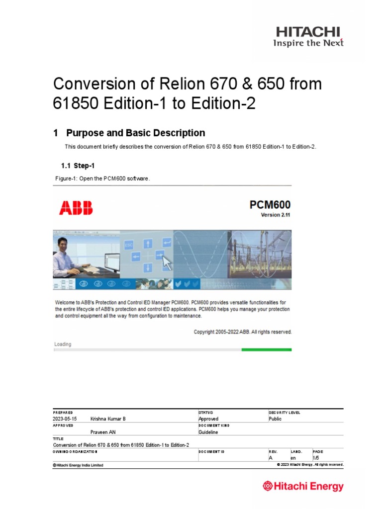 Conversion of Relion 670 & 650 From 61850 Edition-1 To Edition-2 | PDF ...