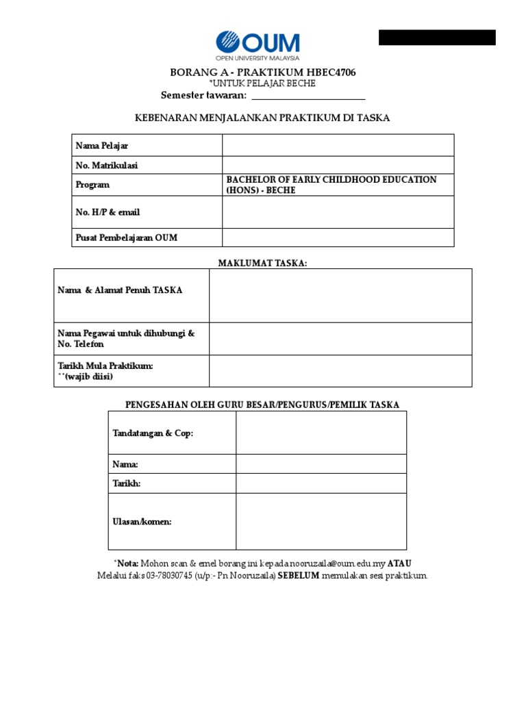 BORANG A (Kebenaran Menjalankan Praktikum) HBEC4706.doc - Dokumen Google | PDF