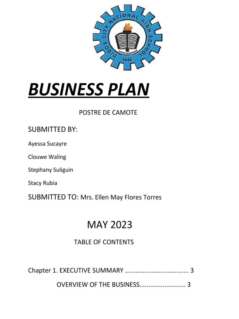 BUSINESSPLAN | PDF | Marketing | Sweet Potato