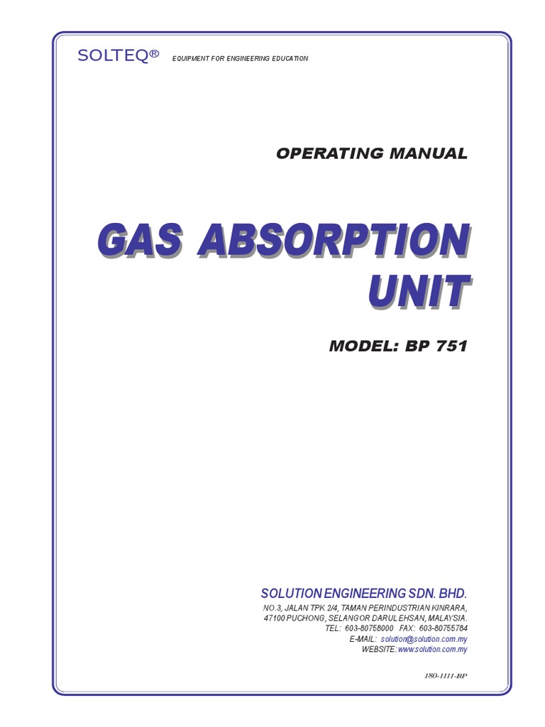 Manual Experimental - Gas Absorption | PDF | Phase (Matter) | Gases