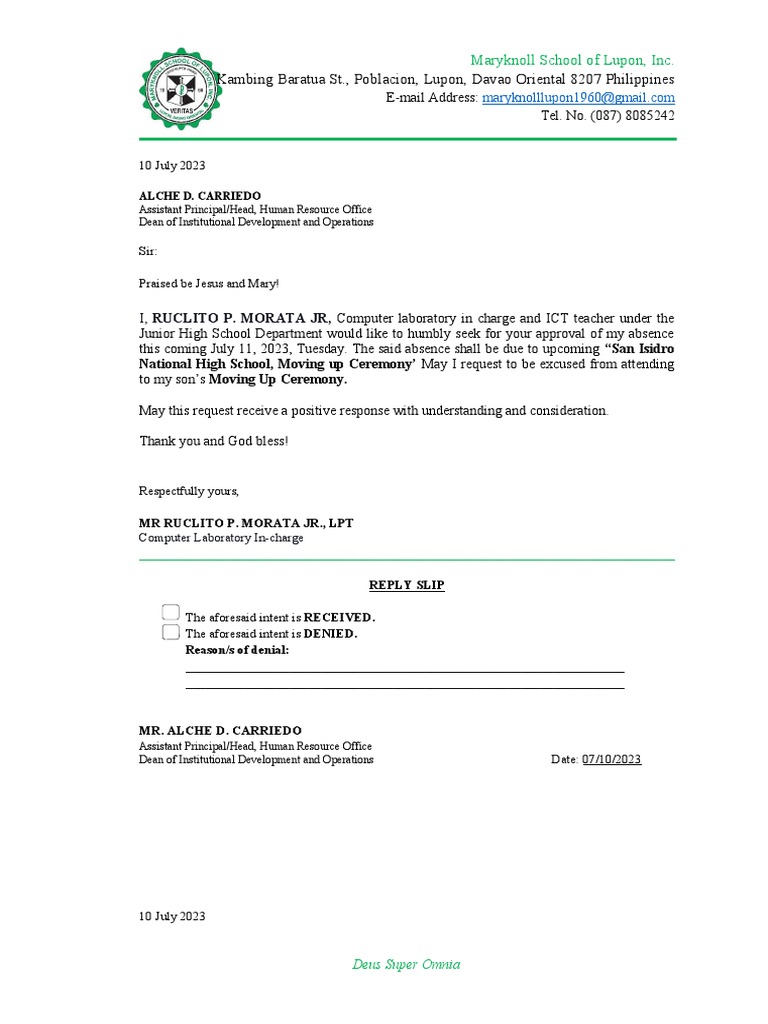 LETTER OF Absent | PDF | Scouting