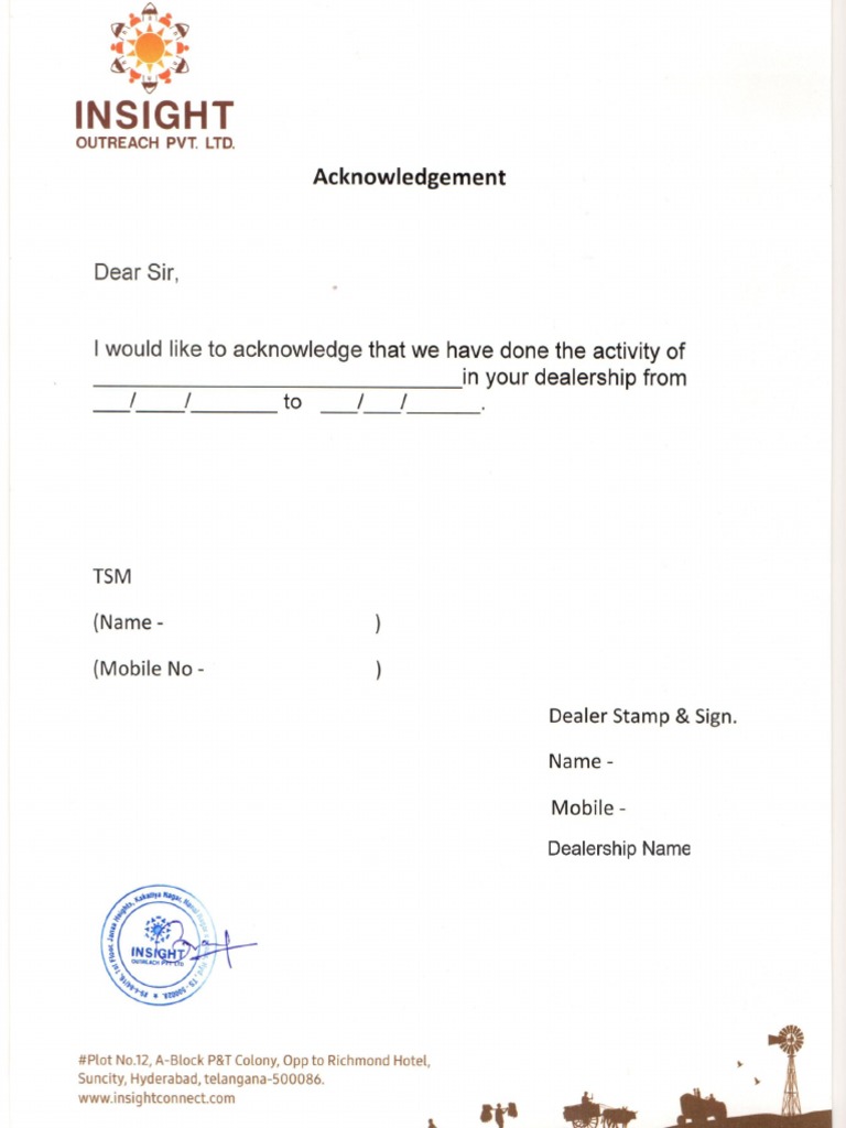 Dealer Acknowledgement | PDF