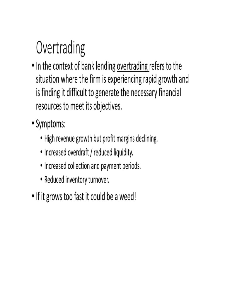 Overtrading and Undertrading | PDF | Business | Finance & Money Management