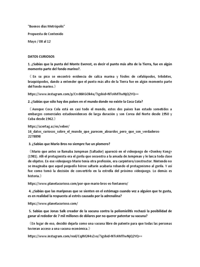 07-05-2023-Bdm-Ad-Datos Curiosos | PDF | Mario 07-05-2023-Bdm-Ad-Datos Curiosos | PDF | Mario