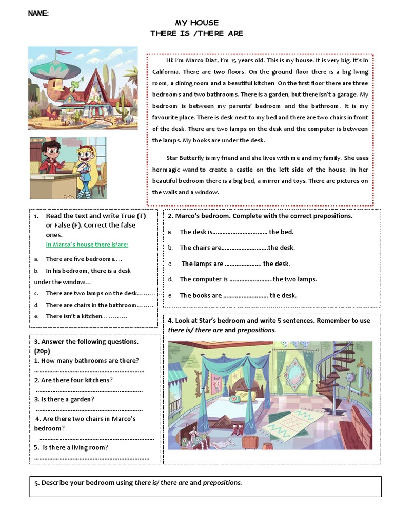 My House Reading Comprehension | PDF | Bedroom | Home Economics