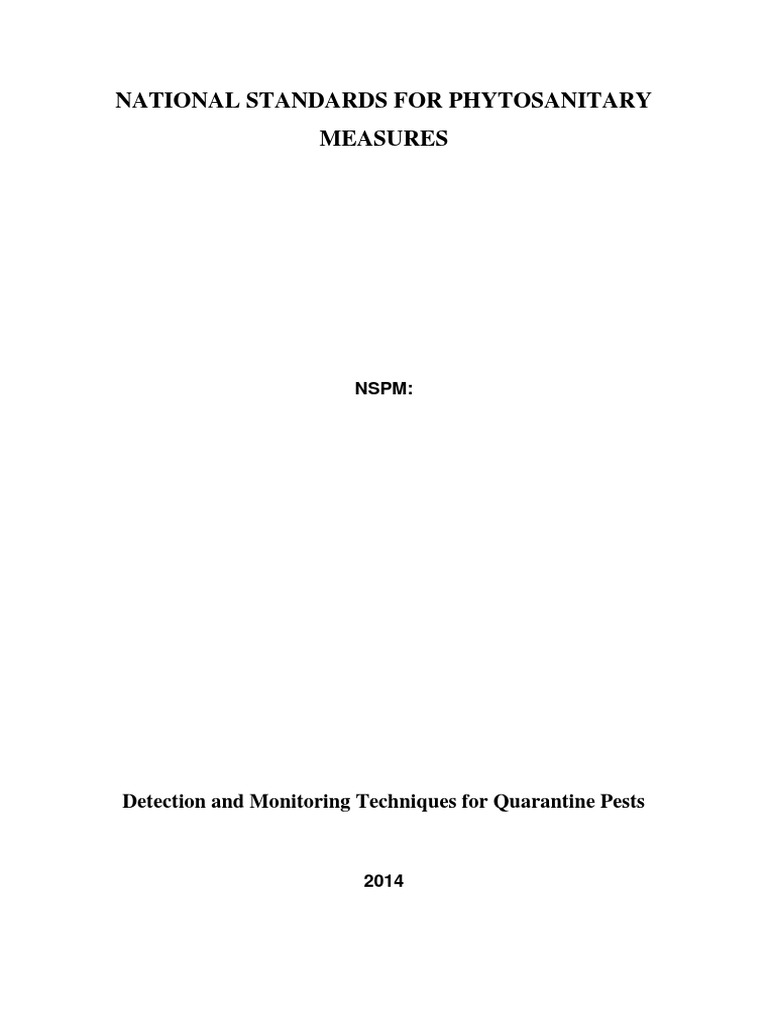 Detection and Monitoring Techniques For Quarantine Pests - 1549361877 ...