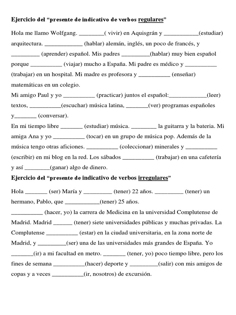 Ejercicio Del Presente | PDF