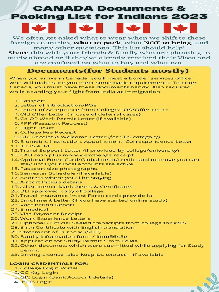 Canada Document List | PDF | Laptop | Battery Charger
