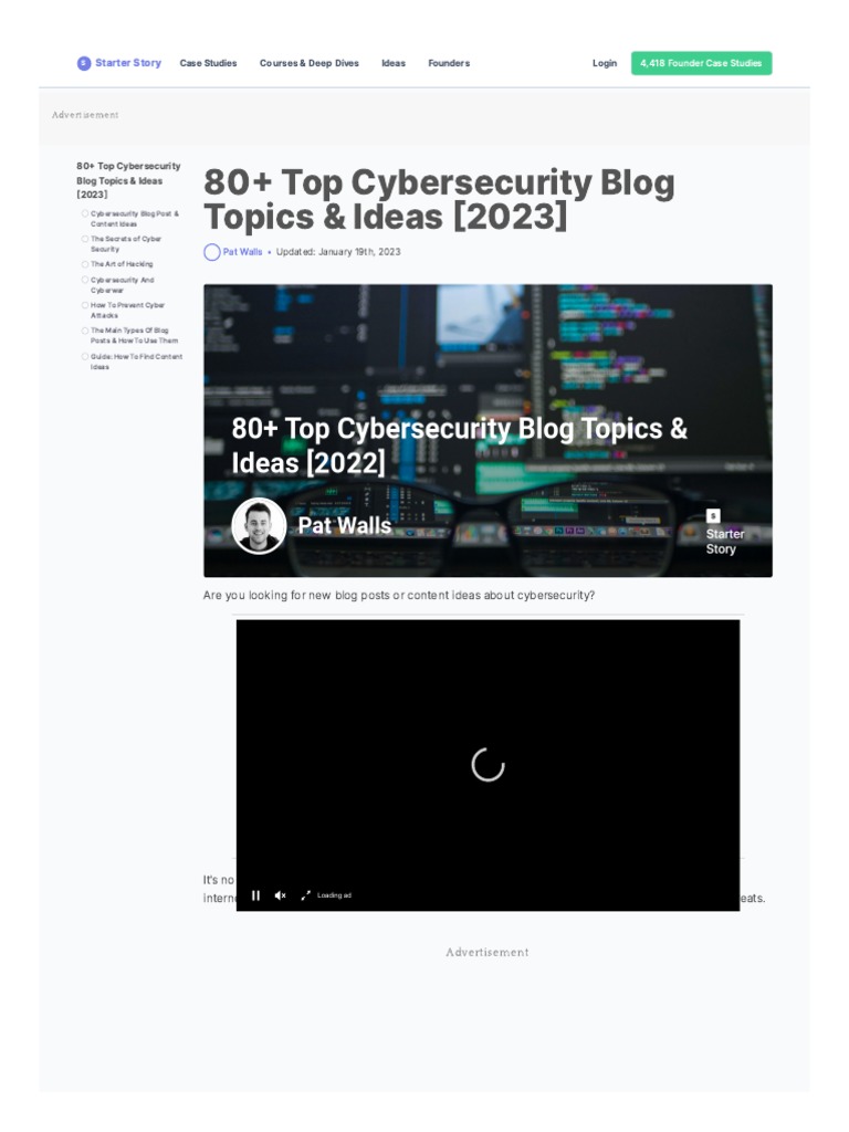 WWW Starterstory Com Cybersecurity Blog Post Ideas Successful ...