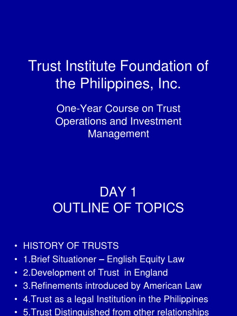 Day 1 - History of Trust | PDF | Trust Law | Equity (Law)