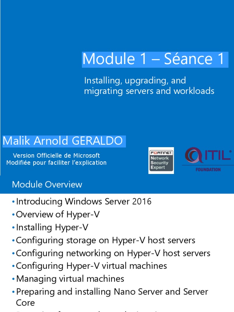 MODULE - 01 - Installation de Windows Server 2016, Gestion Du Stockage Et Des Traitements | PDF ...