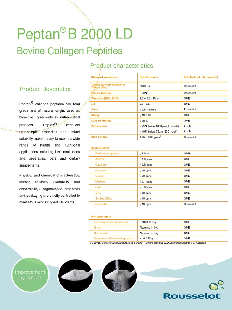 SAM F STD Peptan B 2000 LD | PDF | Gelatin | Amino Acid