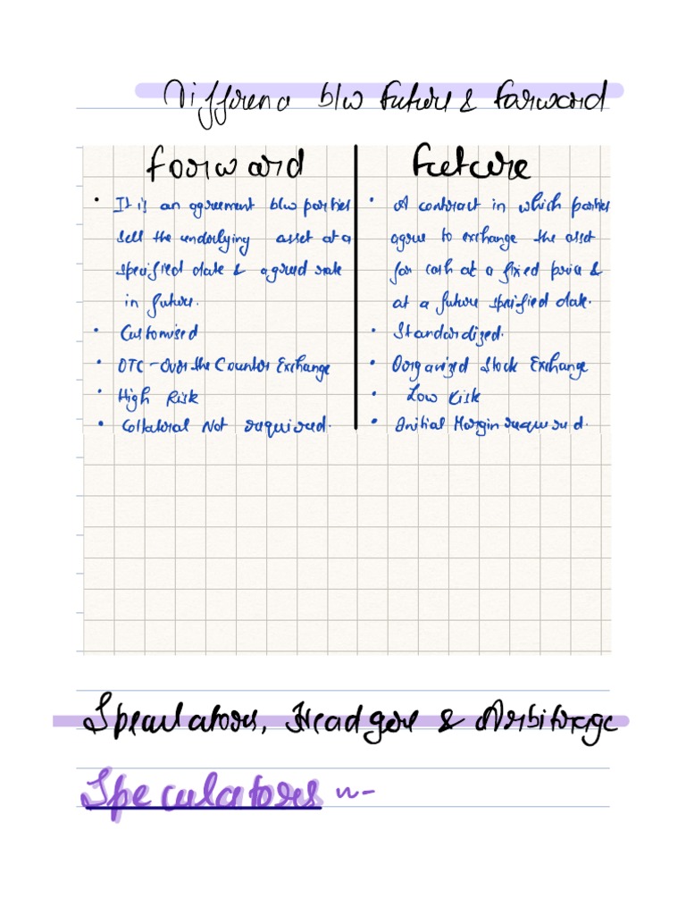 Difference Between Future and Forward | PDF Difference Between Future and Forward | PDF