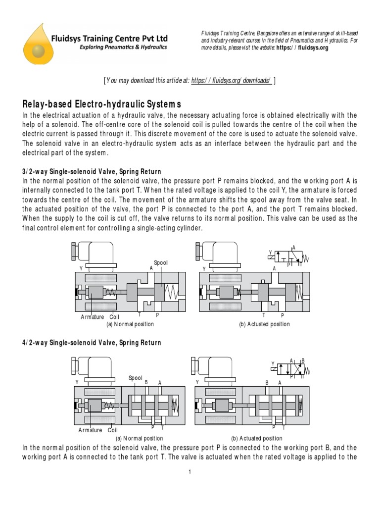 16 Electro Hydraulic Systems1 | PDF | Relay | Switch