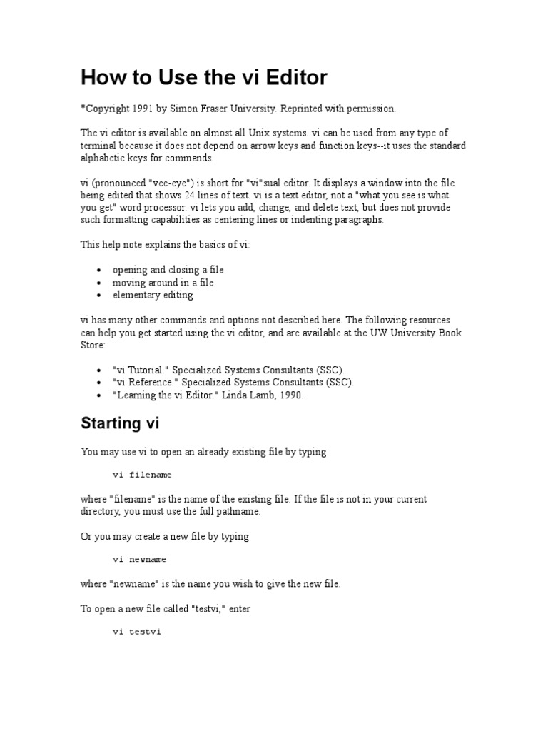 Using Vi Editor | PDF | Cursor (User Interface) | Computer File