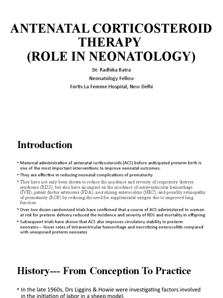 Antenatal Steroids - Role in Neonatology | PDF | Preterm Birth ...