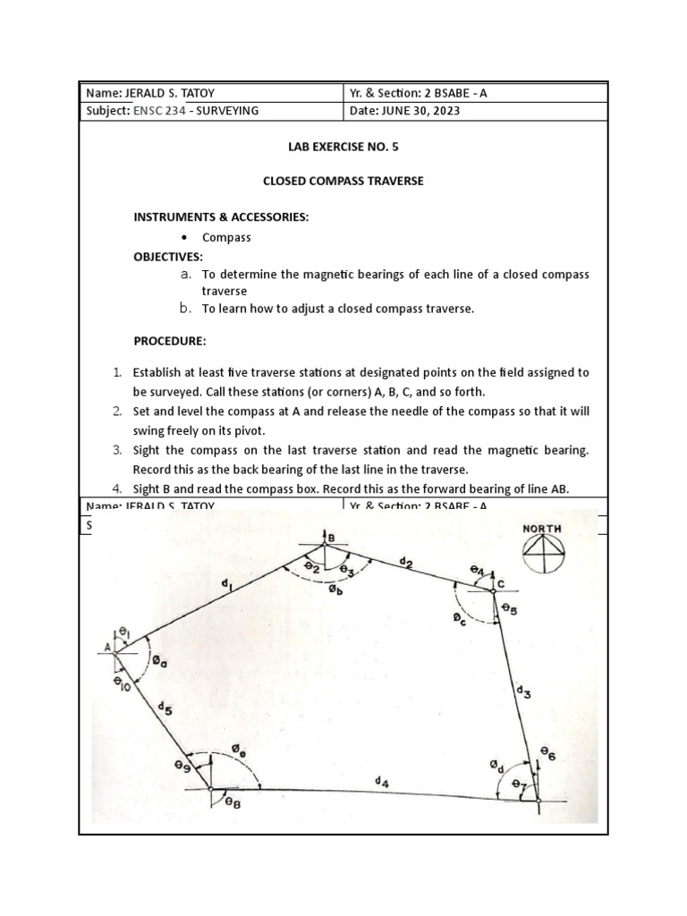 Tatoy, Jerald - Lab No. 5 | PDF | Compass | Angle