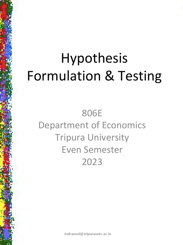 806 Hypothesis Formulation 2023 | PDF | Null Hypothesis | Statistical ... 806 Hypothesis Formulation 2023 | PDF | Null Hypothesis | Statistical ...