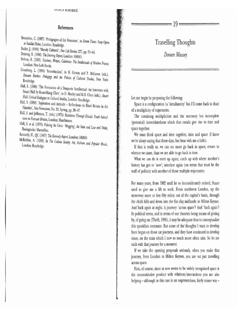 Massey, Doren 2000. Travelling Thoughts | PDF