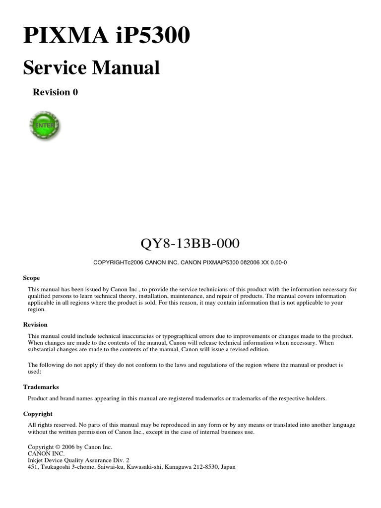 Ip5300 SM | Download Free PDF | Printer (Computing) | Computer Hardware