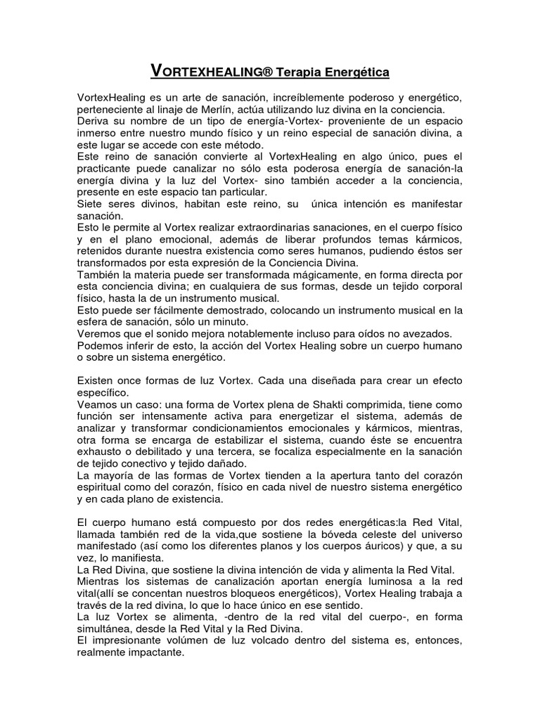 Vortex Healing Terapia Energetica - Compress | PDF | Vida | Ligero