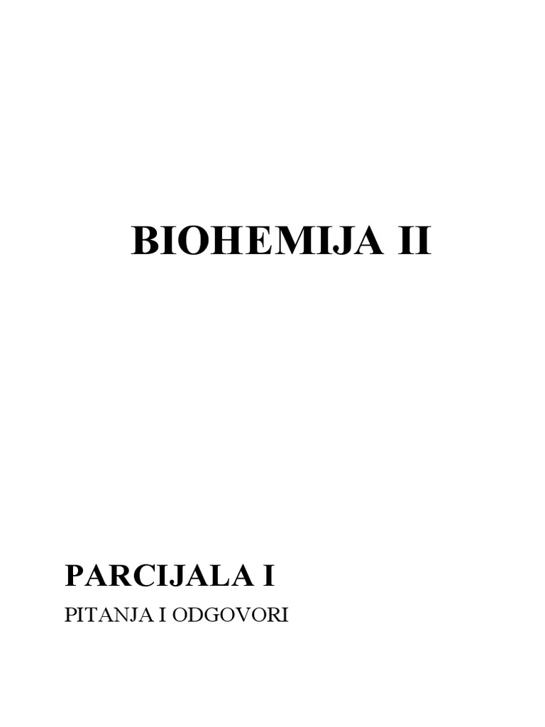 BIOHEMIJA II Novo 1 | PDF