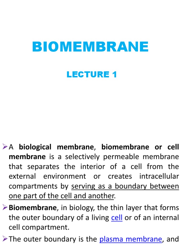 BIOC 315 - Lecture - 1 | PDF | Cell Membrane | Epithelium BIOC 315 - Lecture - 1 | PDF | Cell Membrane | Epithelium