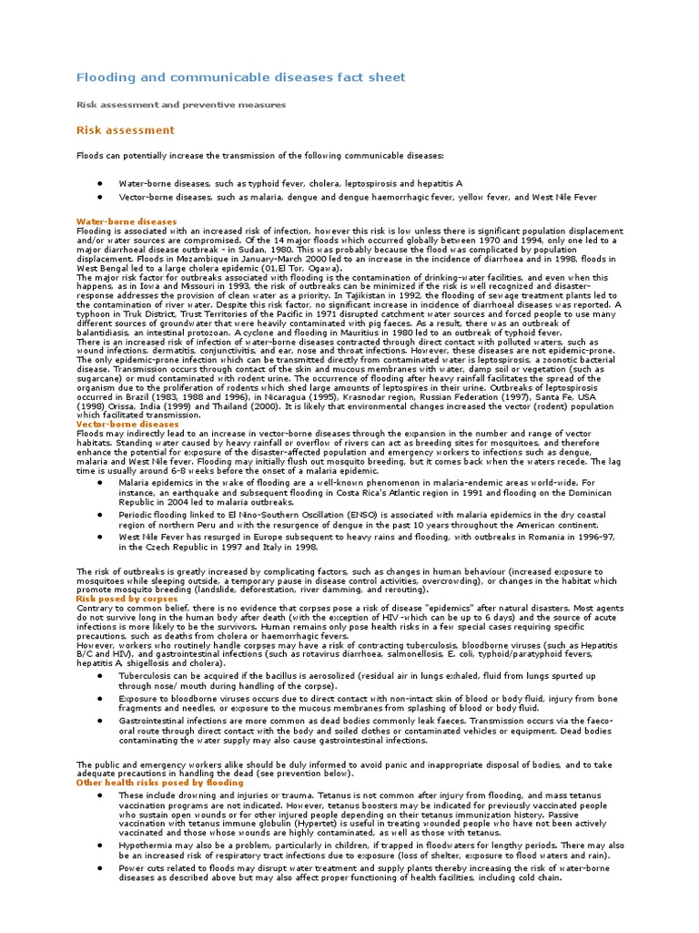 WHO16 - Flooding and Communicable Diseases Fact Sheet | PDF | Flood ...