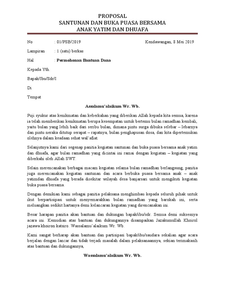 Proposal Santunan Anak Yatim Dan Dhuafa | PDF