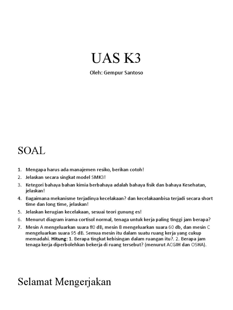 Uas K3-1 | PDF