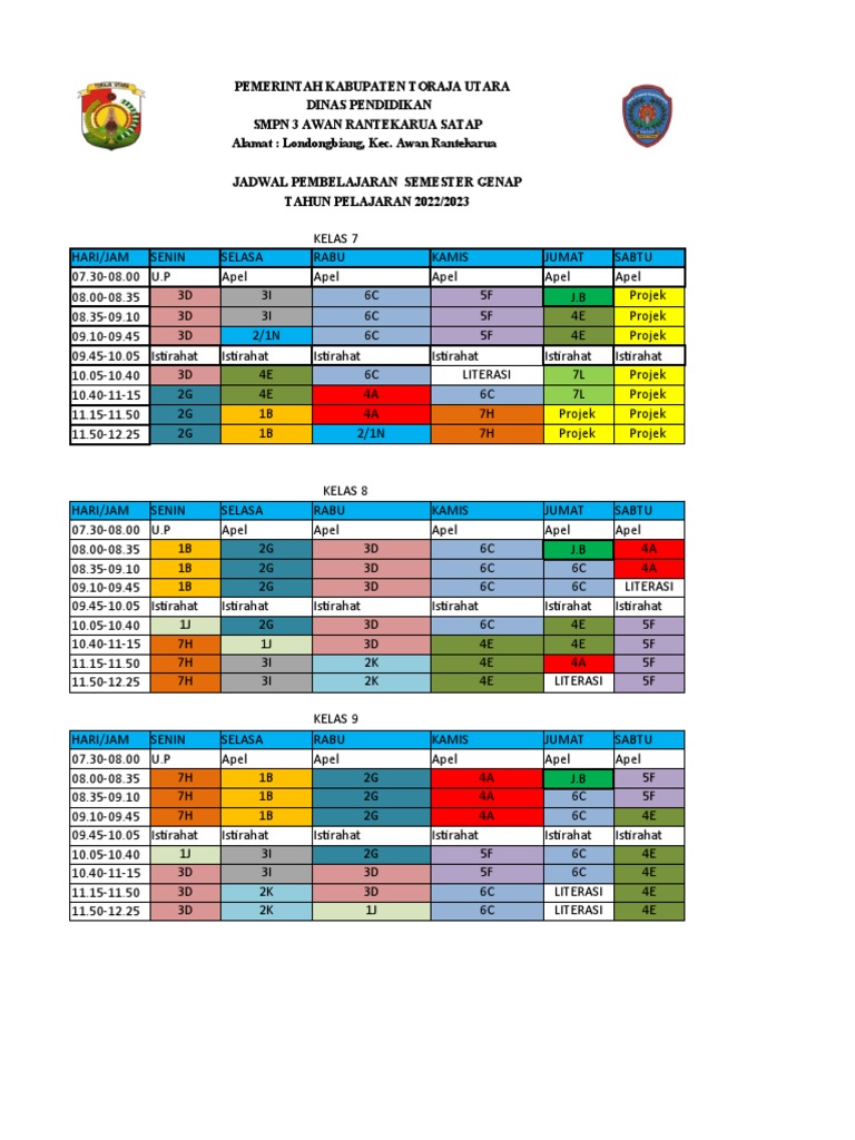 Jadwal MP Sem 2-3 | PDF