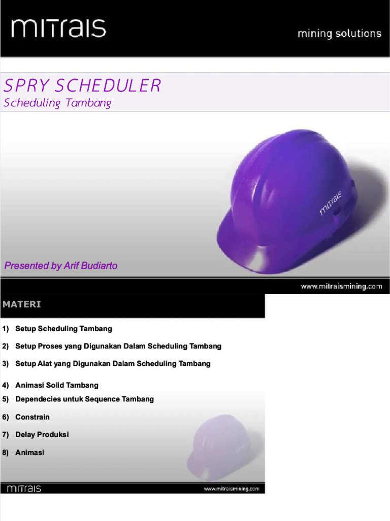 PDF Spry Scheduler Scheduling Tambang DL Compress | PDF