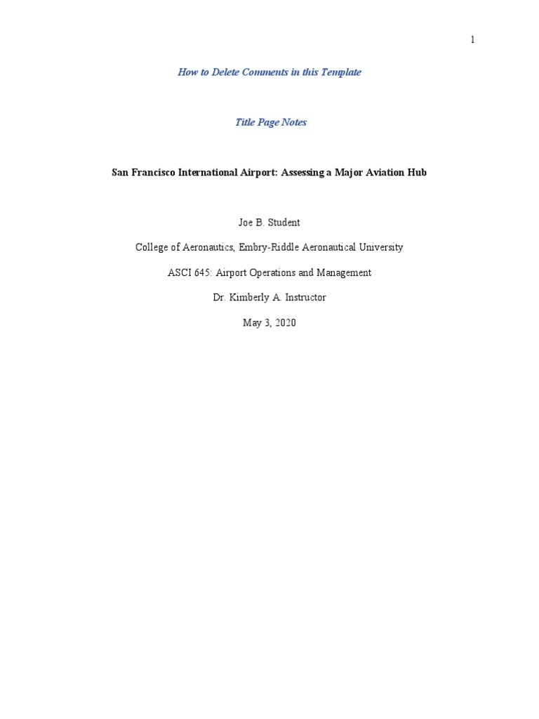 SFO Airport Operations Analysis | PDF | Citation | Apa Style