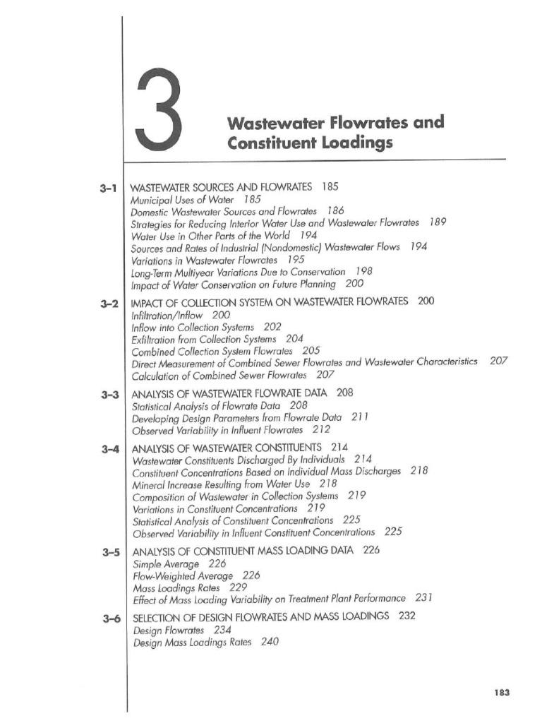 3-Wastewater Flowrates and Constituent Loadings | PDF | Water ...