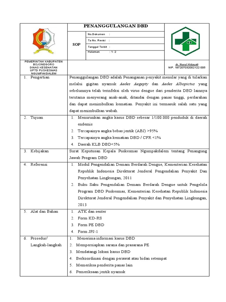 SOP Penangulangan DBD 1 | PDF