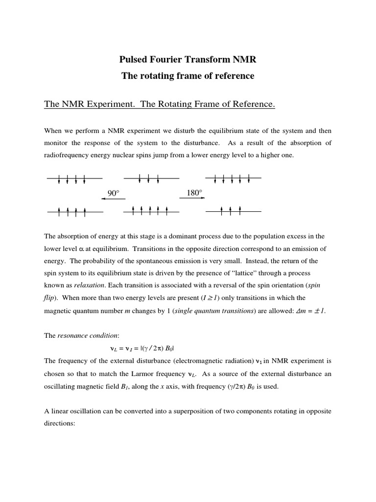 Pulsed Fourier Transform NMR | PDF | Nuclear Magnetic Resonance | Relaxation (Nmr)
