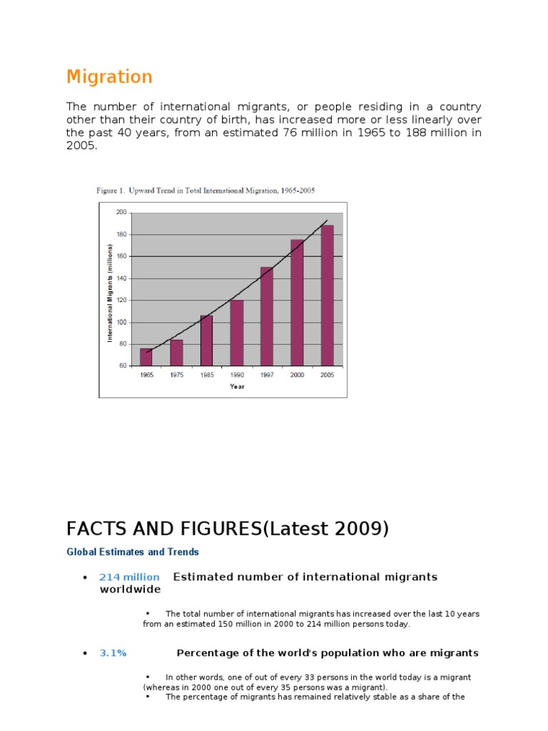 Migration: FACTS AND FIGURES (Latest 2009) | PDF | Remittance | Human ...
