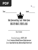 Barangay Fiesta Coronation Program | PDF