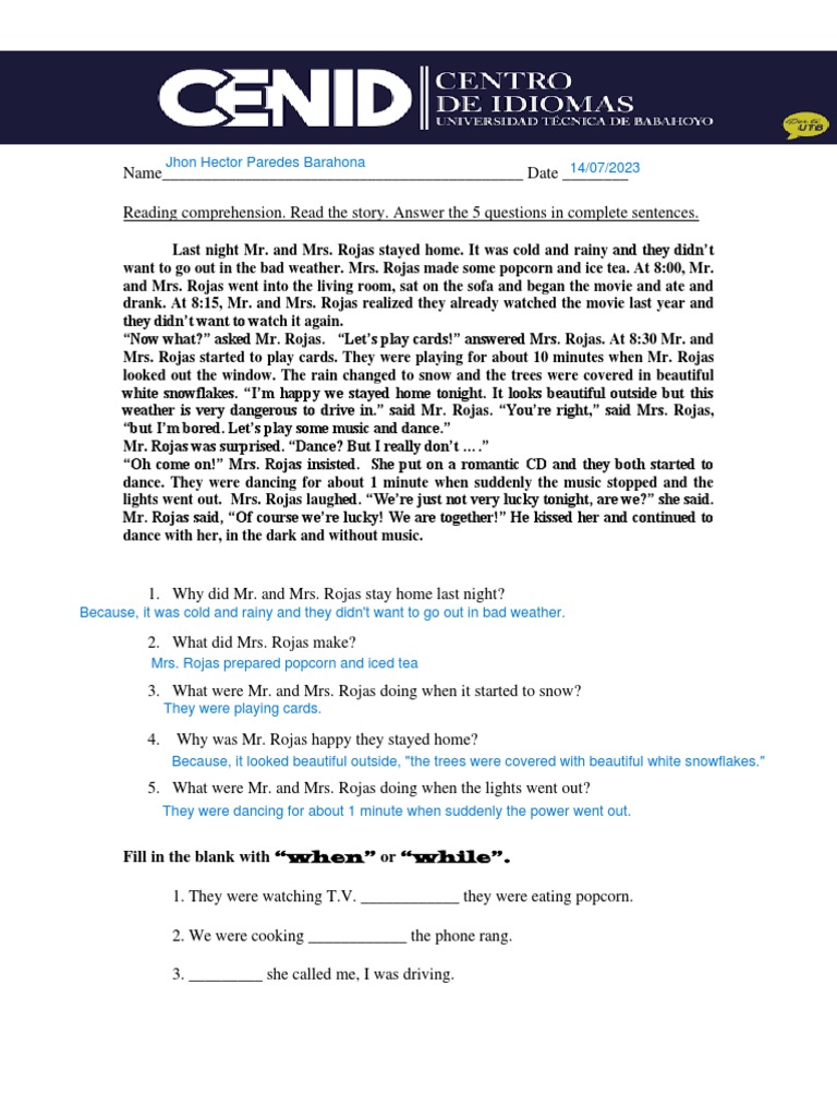 Worksheet Past Simple Vs Cont | PDF | Grammar | Linguistics