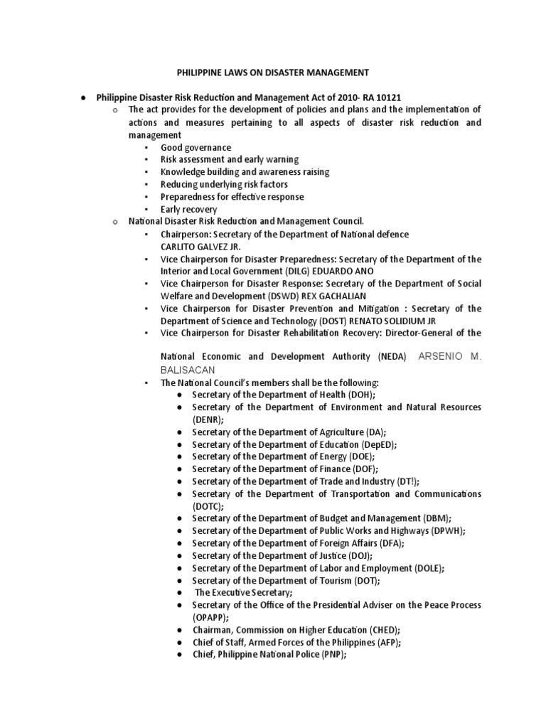 Philippine Disaster Management Laws | PDF | Incident Command System ...